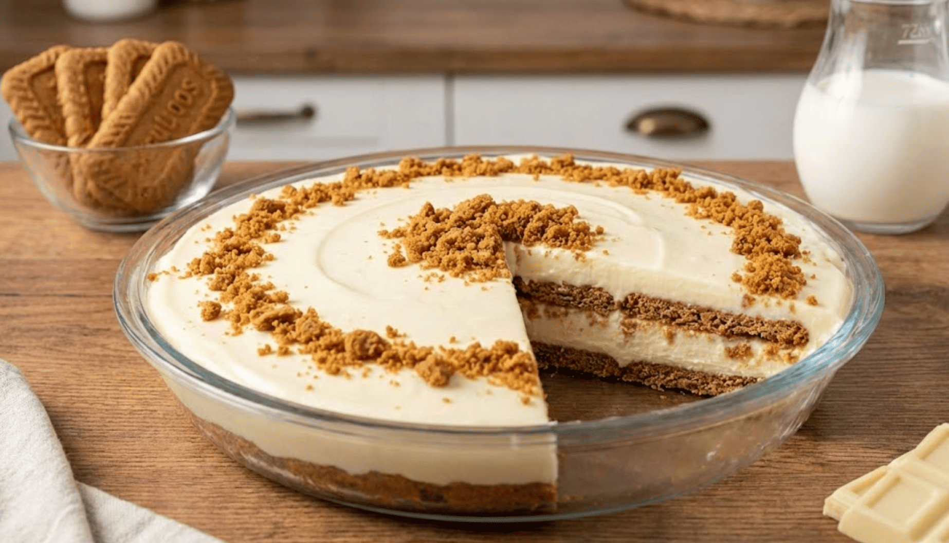 Tarta de galletas y chocolate blanco