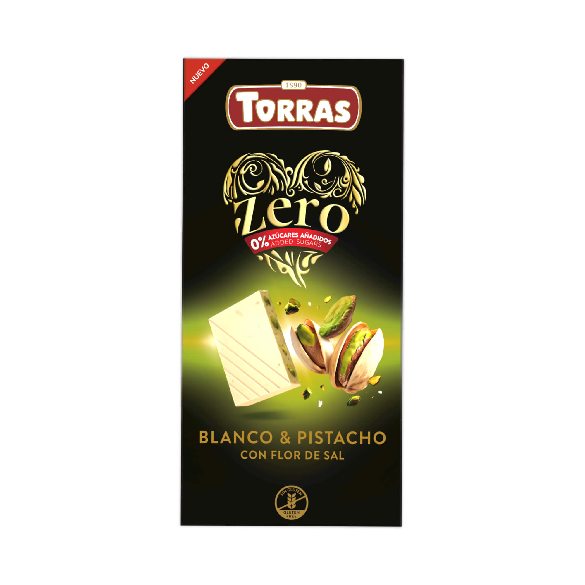 Chocolate blanco con pistacho y flor de sal 100gr - Torras