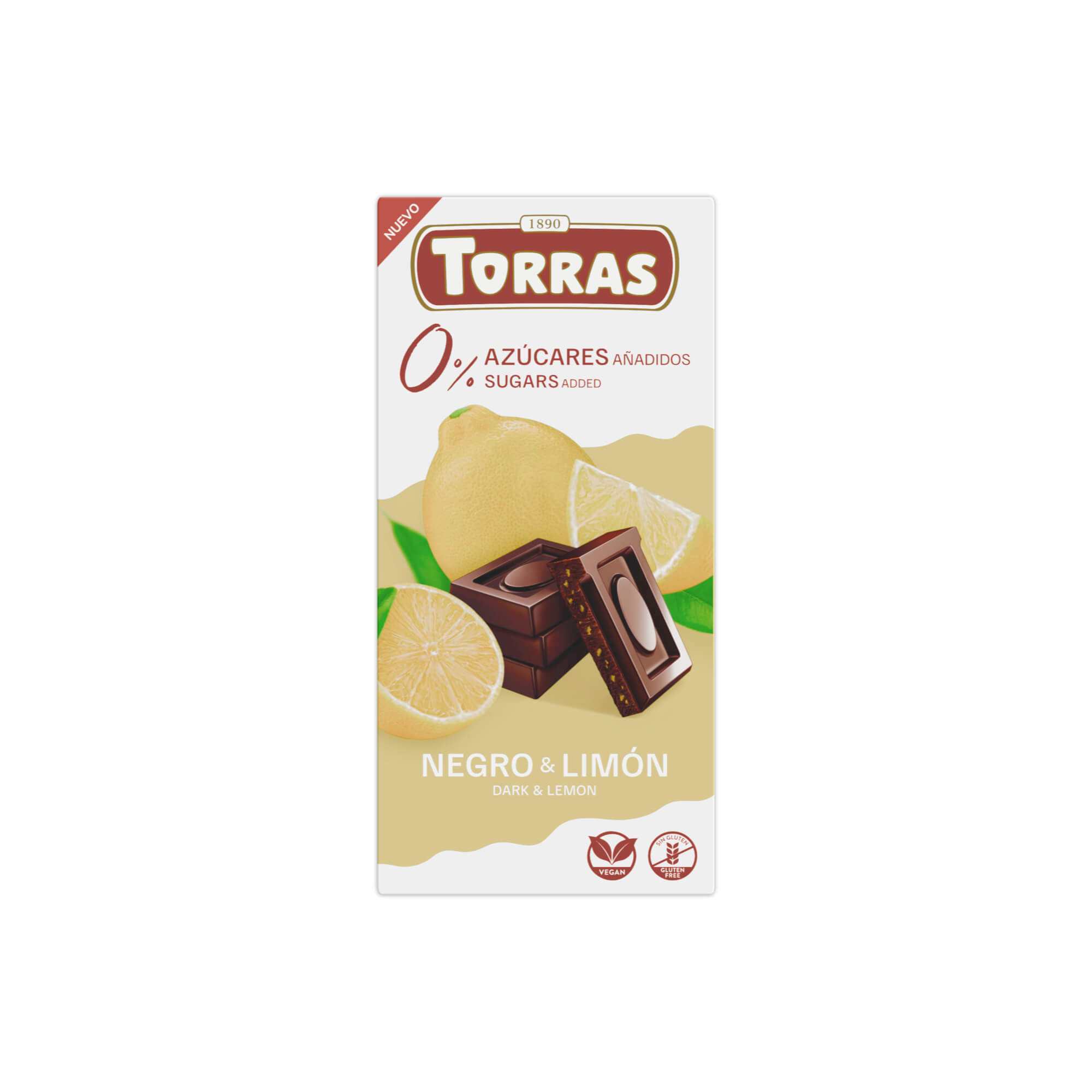 Chocolate negro sin azúcar y limón 60 gr - Torras